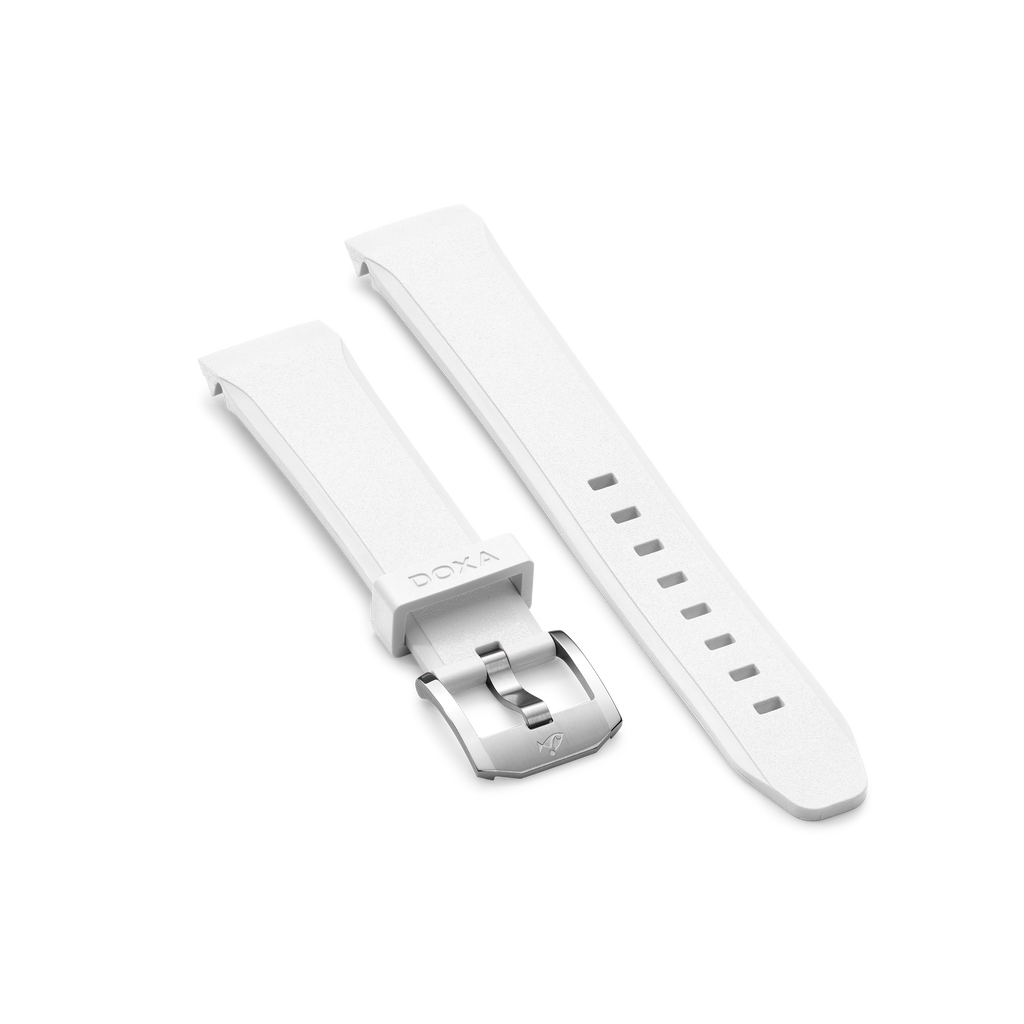 SUB 200 C-GRAPH II Rubber strap with buckle, White – DOXA Watches IN